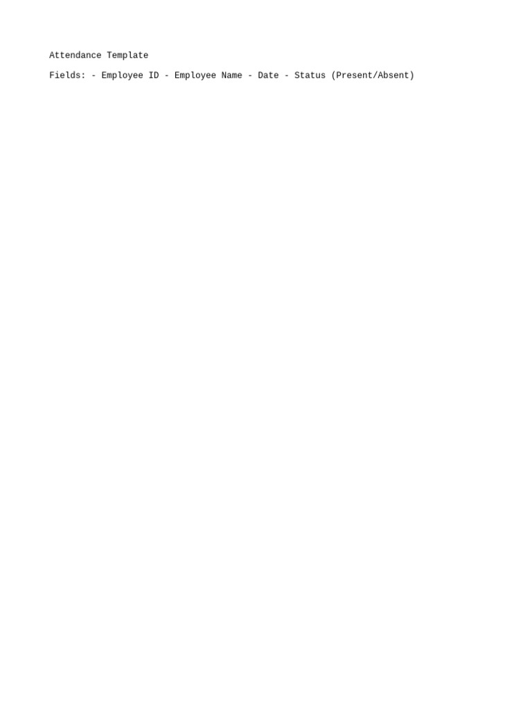Attendance Template | PDF