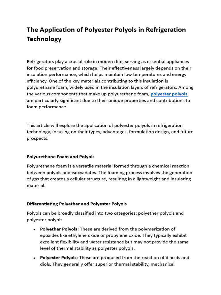 Polyester Polyol | PDF | Polyurethane | Polyester
