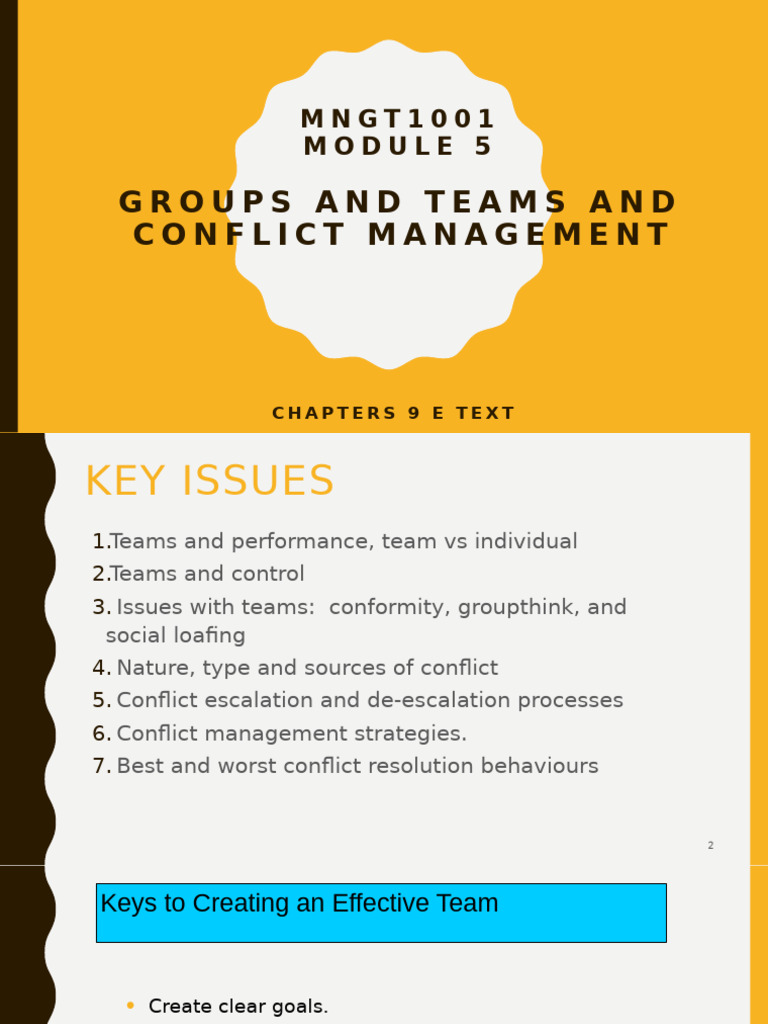Revfmymodule 5 Slides Mngt1001 Conflict Management and Team Issues (3 ...