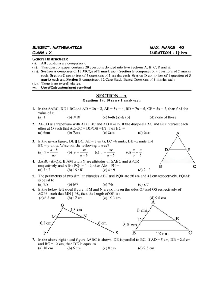 Traingle Sample Paper | PDF
