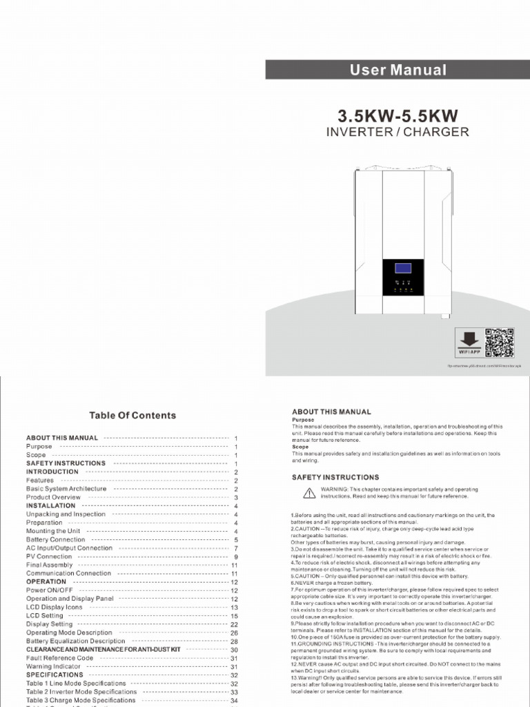 Sunon Pro Solar Inverter User Manual | PDF