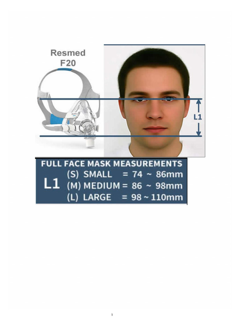 How To Measure F20 Mask Size | PDF