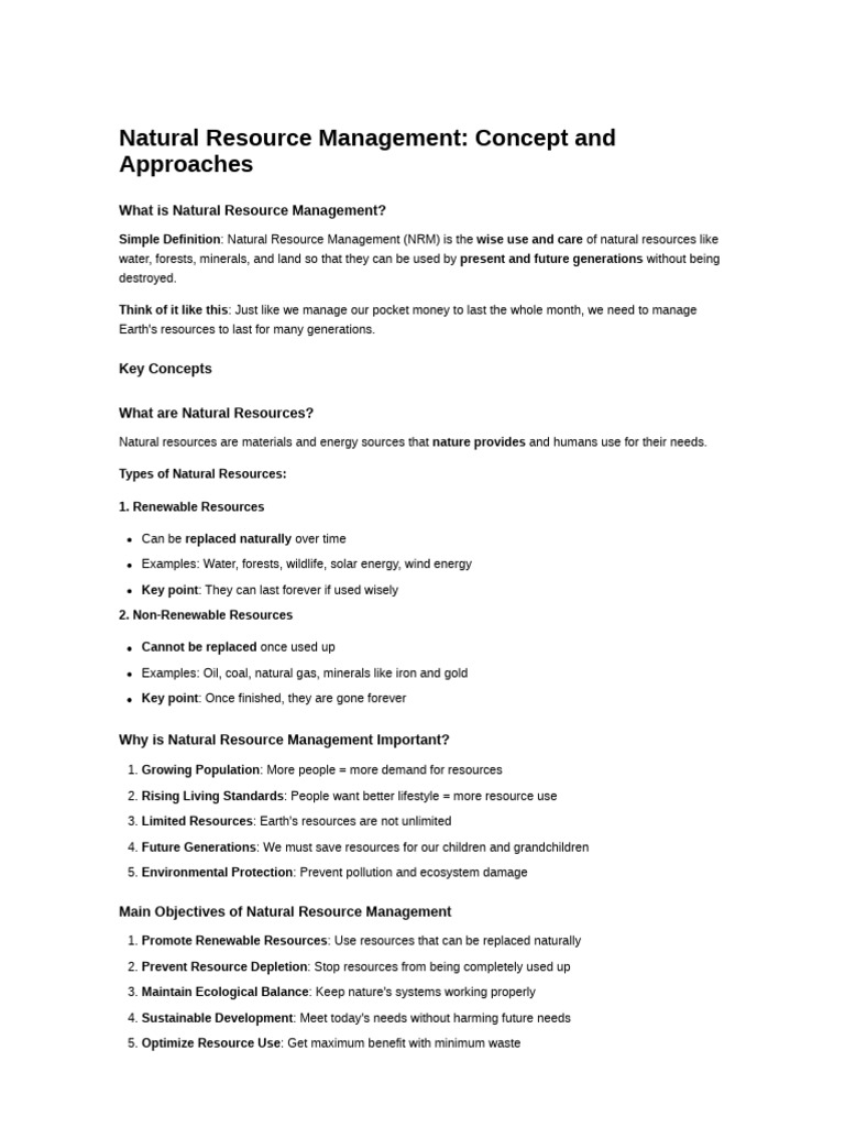 Natural Resource Management Notes | PDF | Natural Resource Management ...