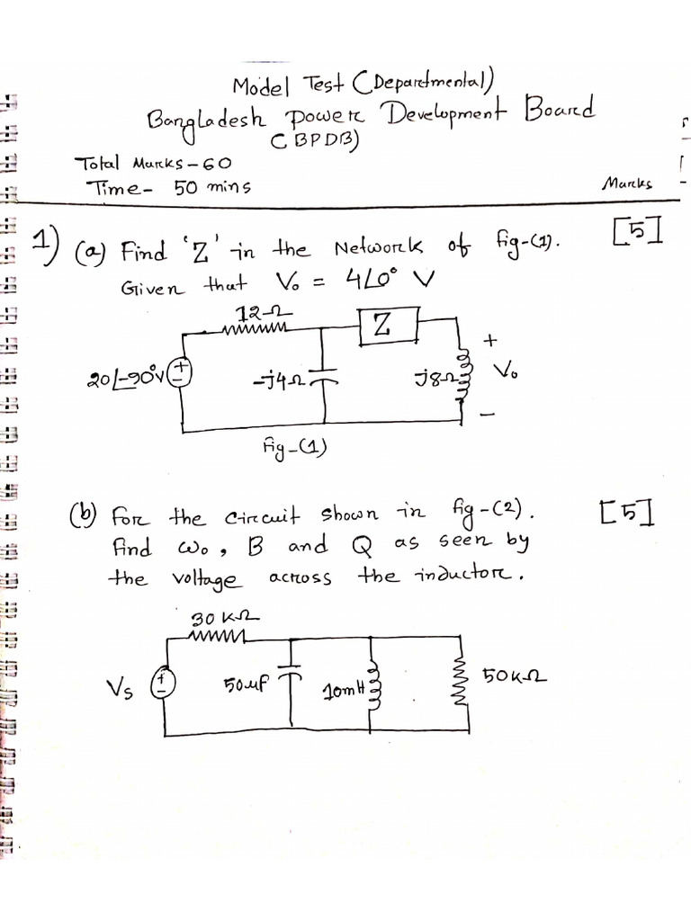 Question BPDB Model Test | PDF