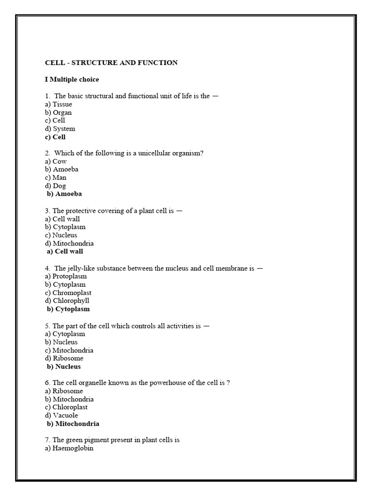Cell Structure and Function Overview | PDF | Cell (Biology) | Cytoplasm