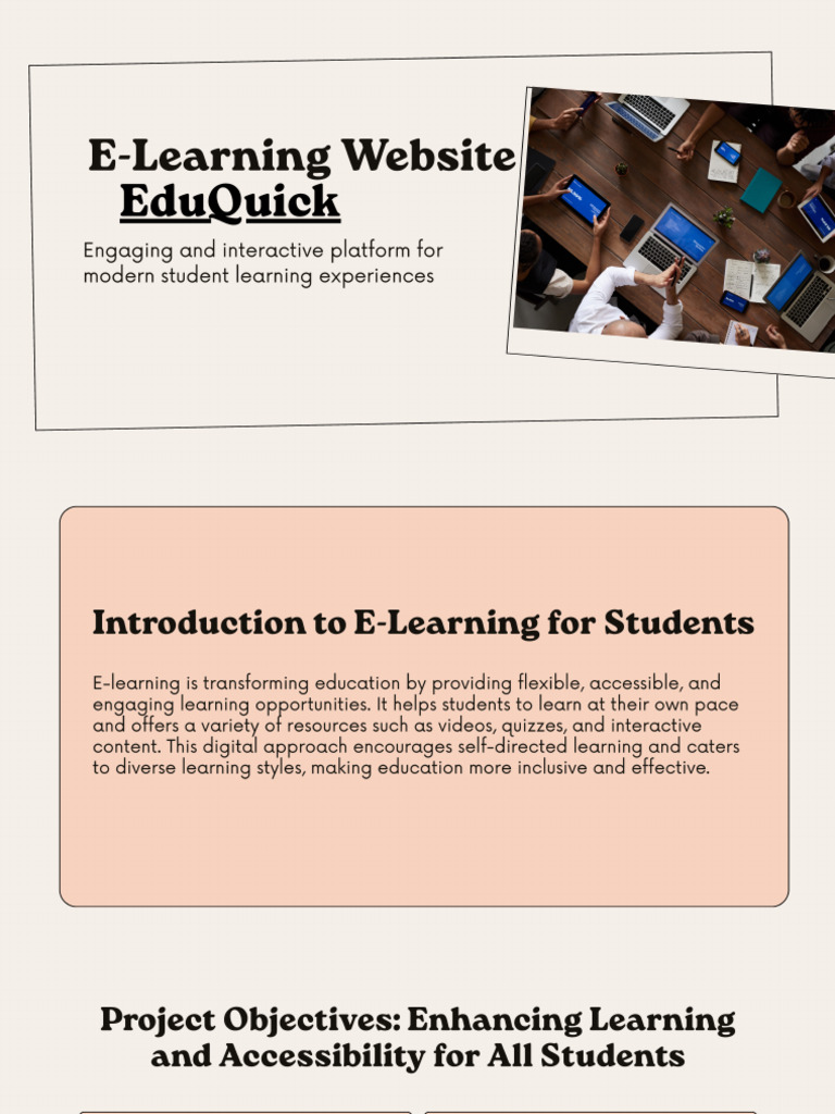 Presentation - E-Learning Website For Students | PDF