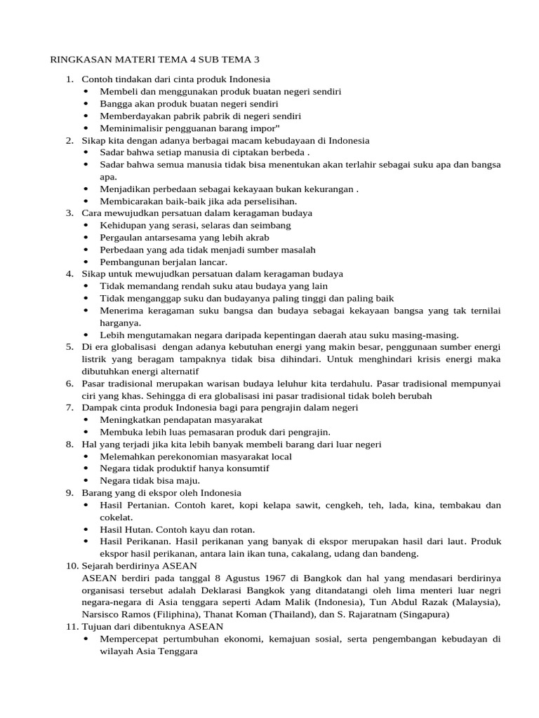 Ringkasan Materi Tema 4 Sub Tema 3 | PDF