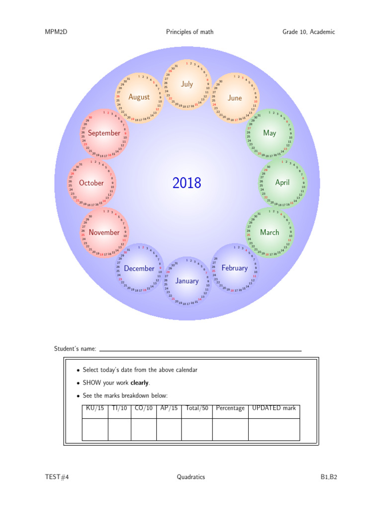 Mpm2d Test Quadratic Equations and Applications | PDF | Discrete ...