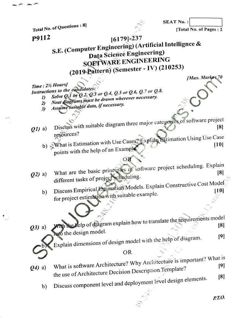 QUE-3 Paper Solution 1 Sppu Software Engineere | PDF | Risk ...