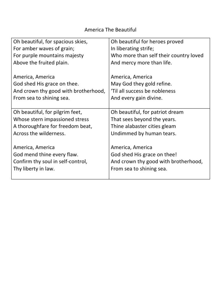 America the Beautiful: Poem Analysis | PDF