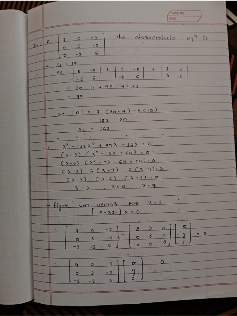 Matrix and Differential Equation Solved Tutorial | PDF
