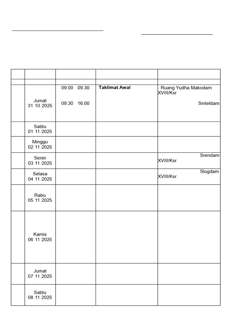 Jadwal Audit Kinerja ITDAM XVIII 2025 | PDF
