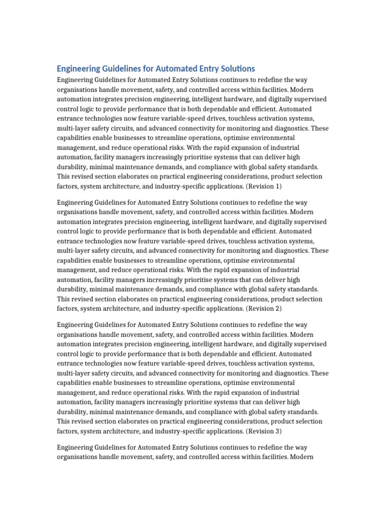Engineering_Guidelines_for_Automated_Entry_Solutions | PDF | Automation ...