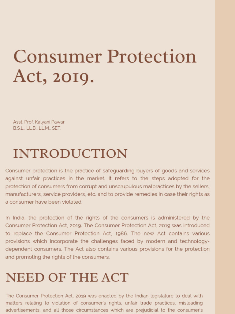 Consumer Protection Act, 2019. - 20251031 - 075506 - 0000 | PDF ...