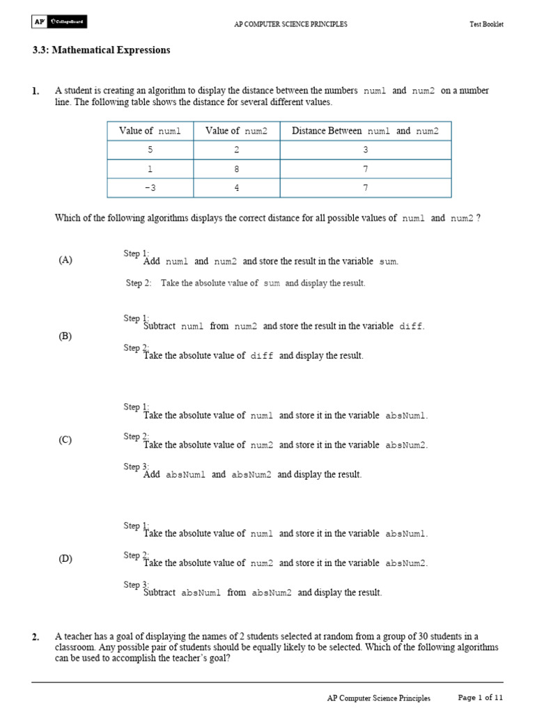 Algorithms for Student Selection and Distance | PDF | Numbers | Algorithms