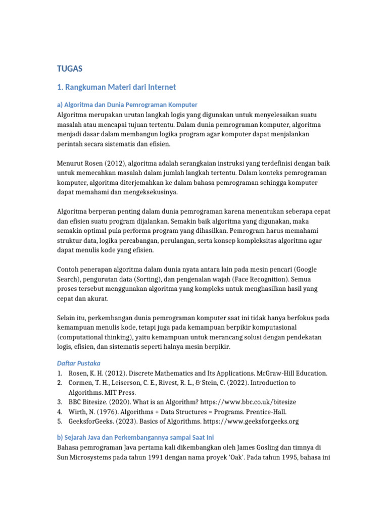 Tugas Algoritma Java UT | PDF