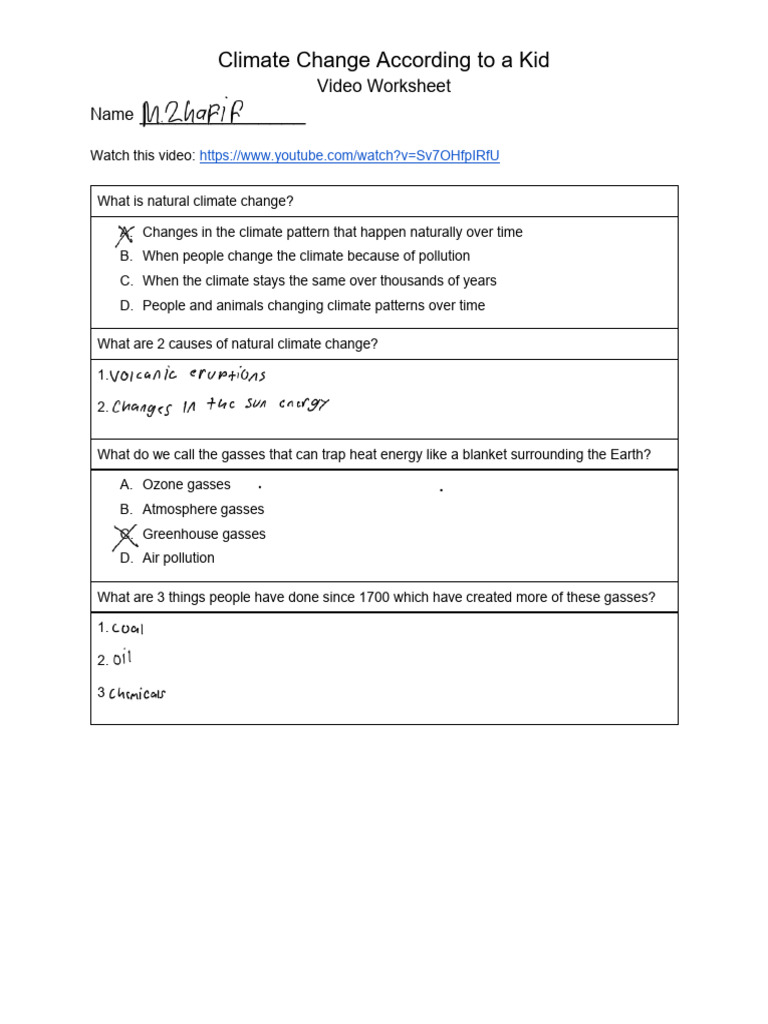 1756691908-Climate Change According To A Kid - Worksheet | PDF