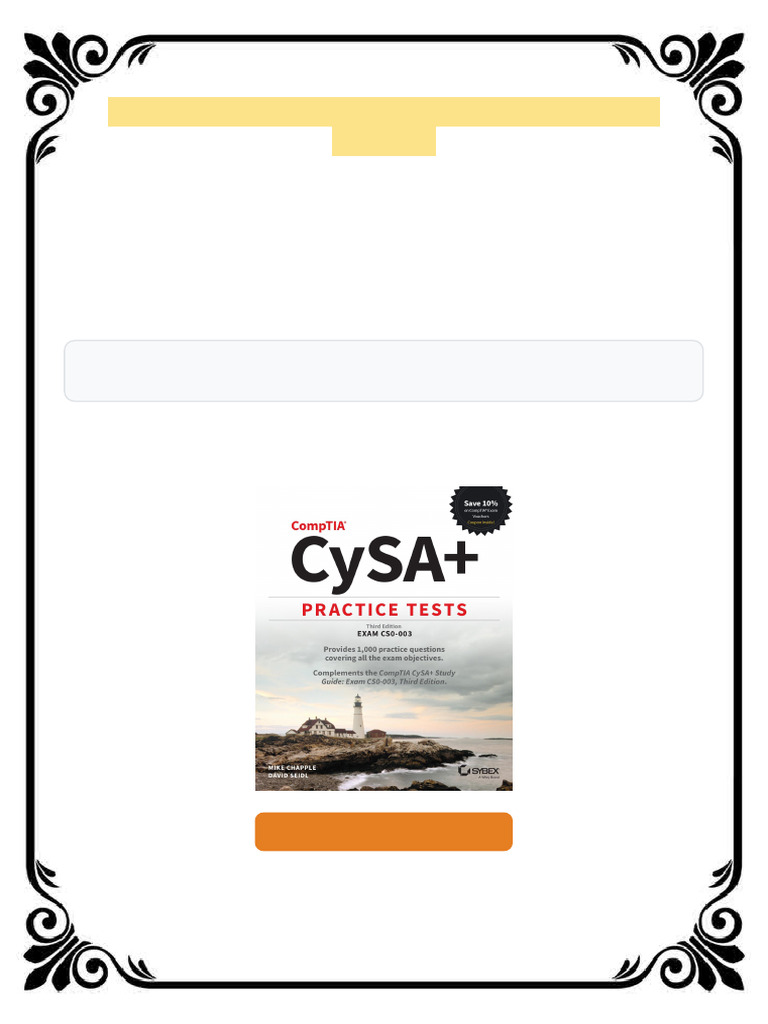CompTIA CySA Practice Tests 3rd Edition Mike Chapple Full Package | PDF ...