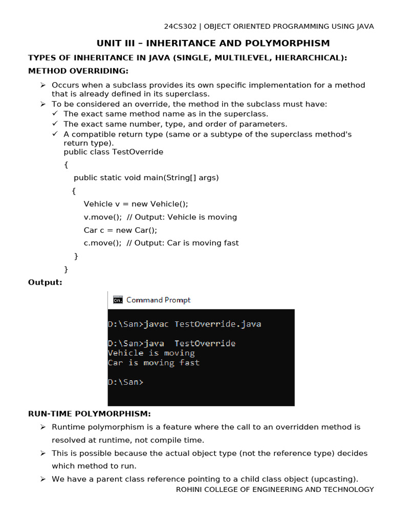 Java Inheritance and Polymorphism Guide | PDF | Inheritance (Object ...