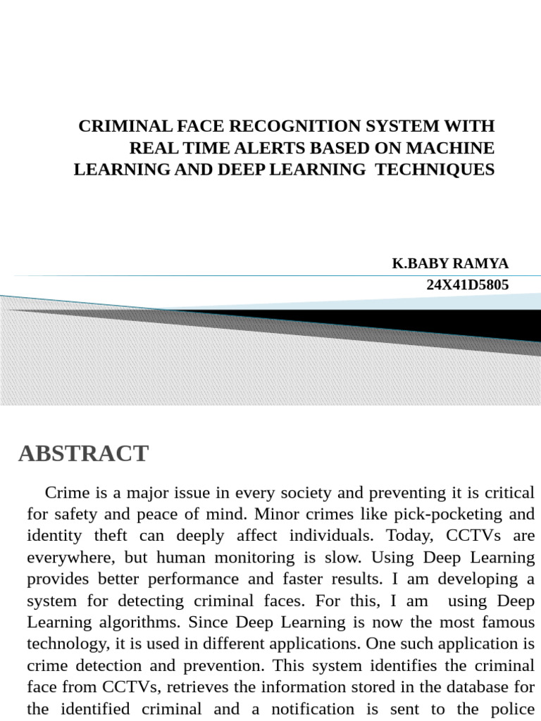 Criminal Identification Using Ml & Face Recognition Techniques (1) | PDF | Computing | Software ...