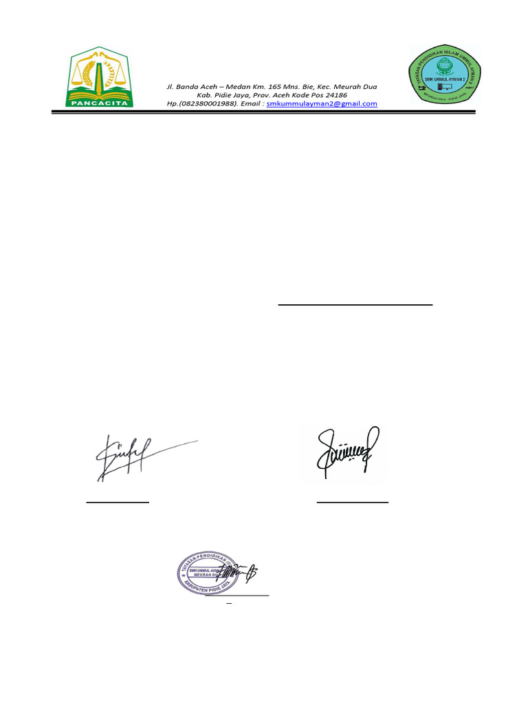 Surat Permohonan PKL SMK Ummul Ayman 2 Bbi Kkrueng Batee | PDF