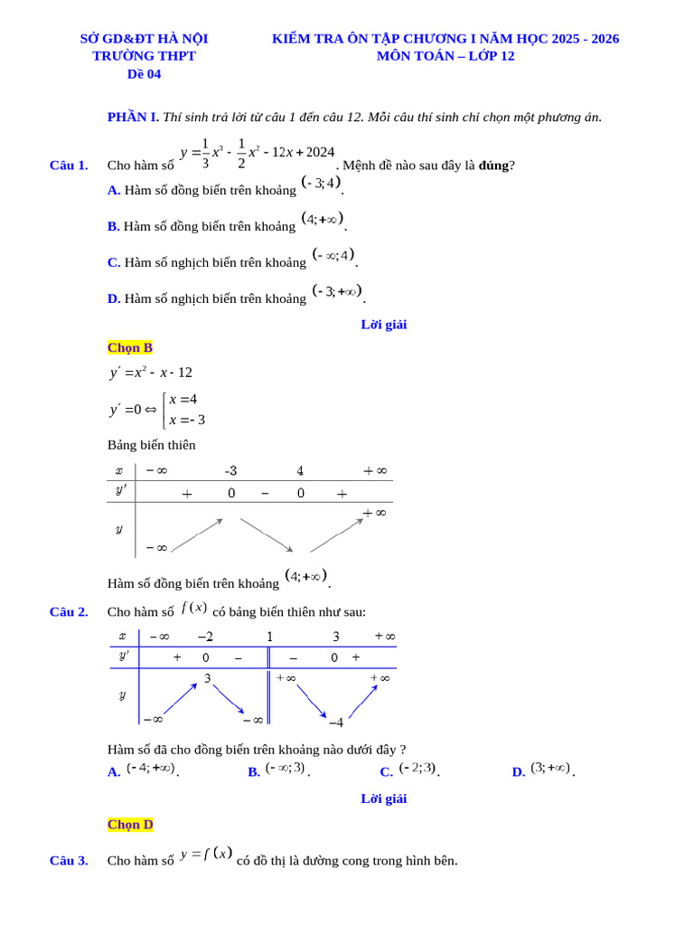 De On Tap Chuong I - De04 | PDF