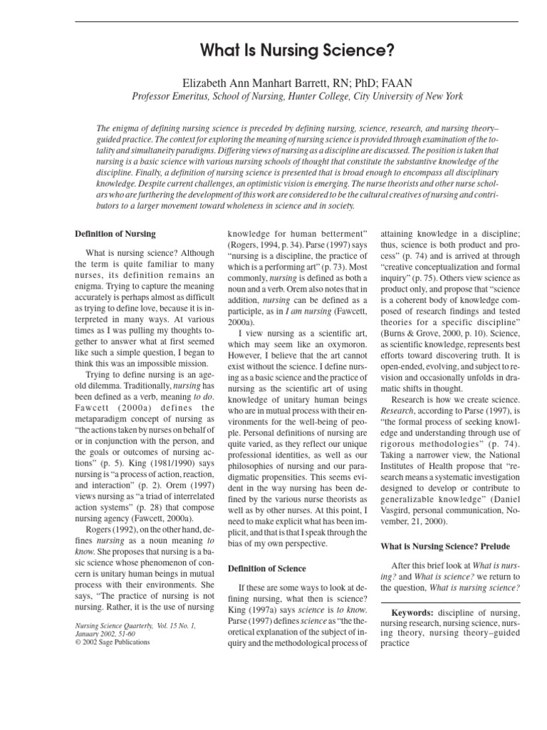 Nursing Science 4 | PDF | Science | Knowledge