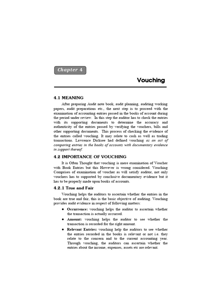 Vouching in Auditing S. Y. B. Com. Sem. IV 1644475577 | PDF | Audit | Financial Audit