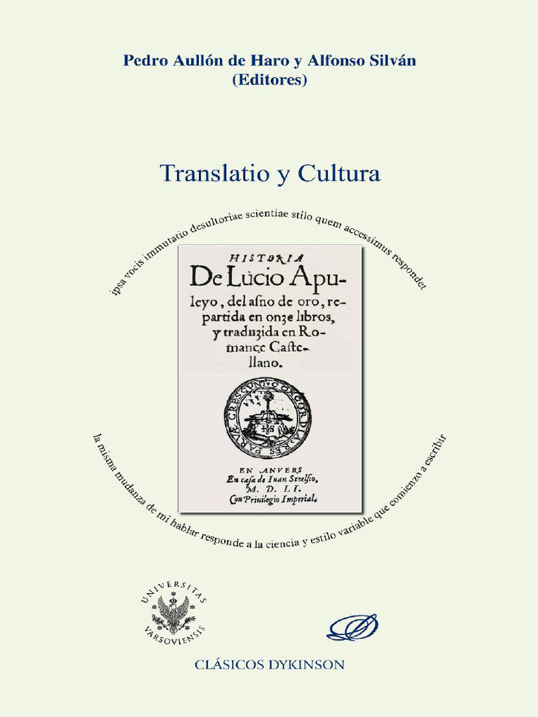Aullon de Haro Pedro Y Silvan Alfonso - Translatio Y Cultura | PDF ...