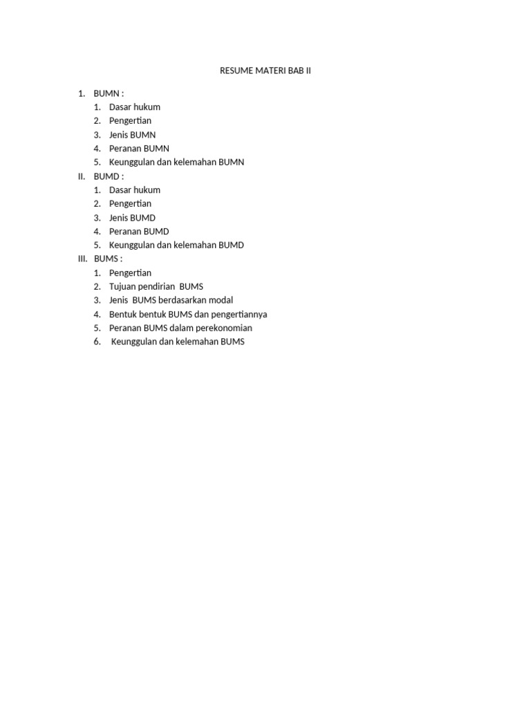 Resume Materi Bab II | PDF