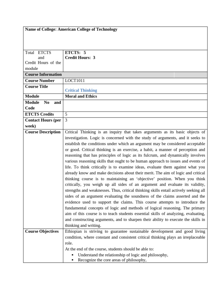 Critical Thinking | PDF | Argument | Critical Thinking