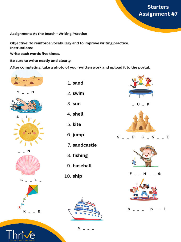 Picture Word Lsit Ls 1 Assignment | PDF