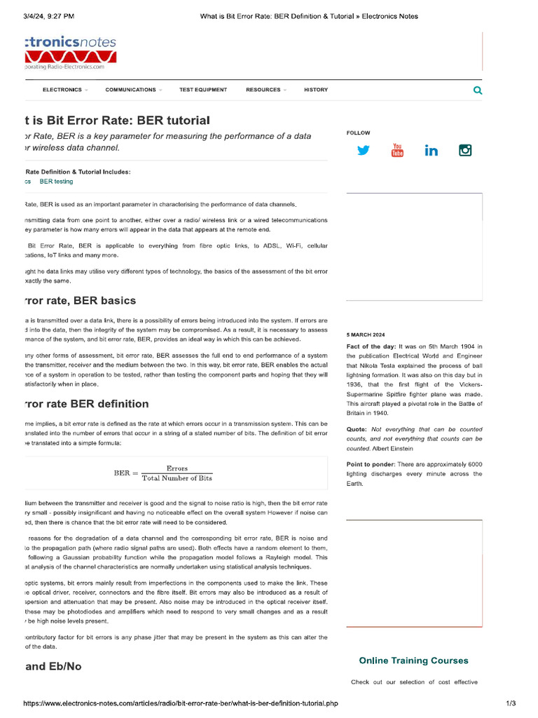 Bit Error Rate Ananlysis | PDF