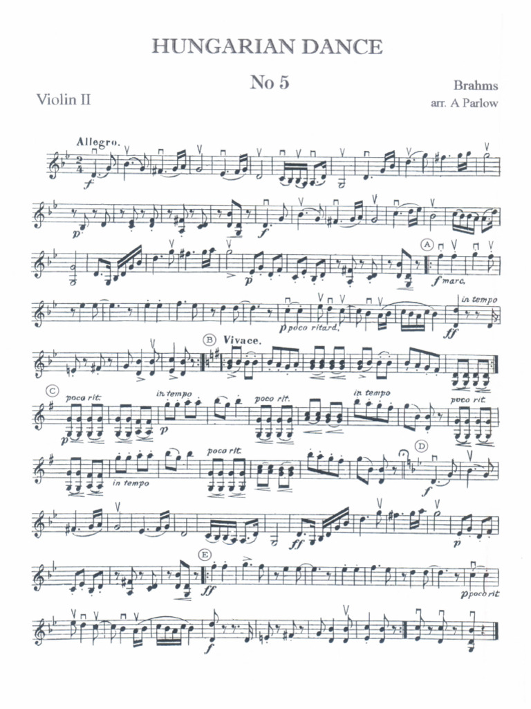 Hungarian Dance No - 5 - 021 Violin II | PDF