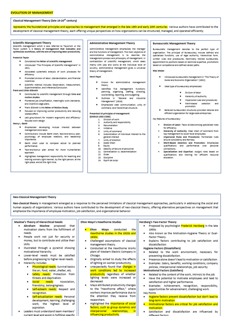 Summarized Notes On Management | PDF | Motivational | Motivation