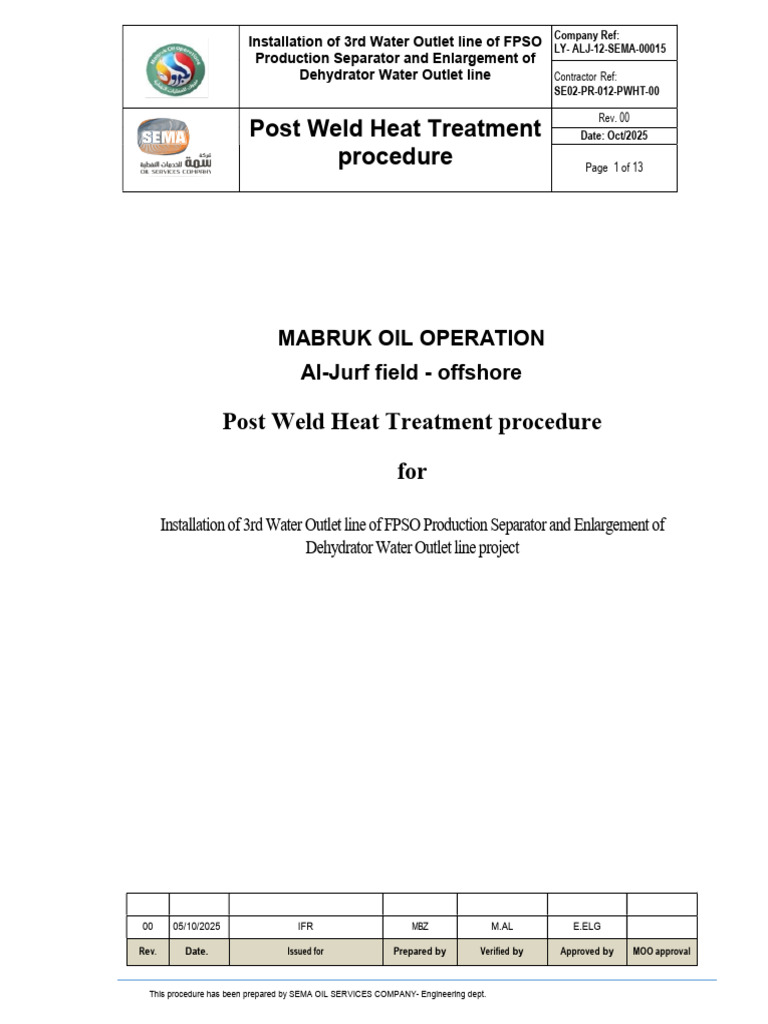 SE02-PR-012-PWHT-00 Post Weld Heat Treatment Procedure | PDF | Welding ...