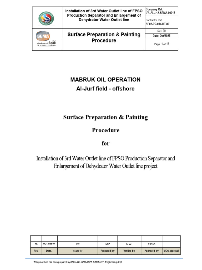 SE02-PR-014-HT-00 Surface Preparation & Painting Procedure | PDF | Paint | Abrasive