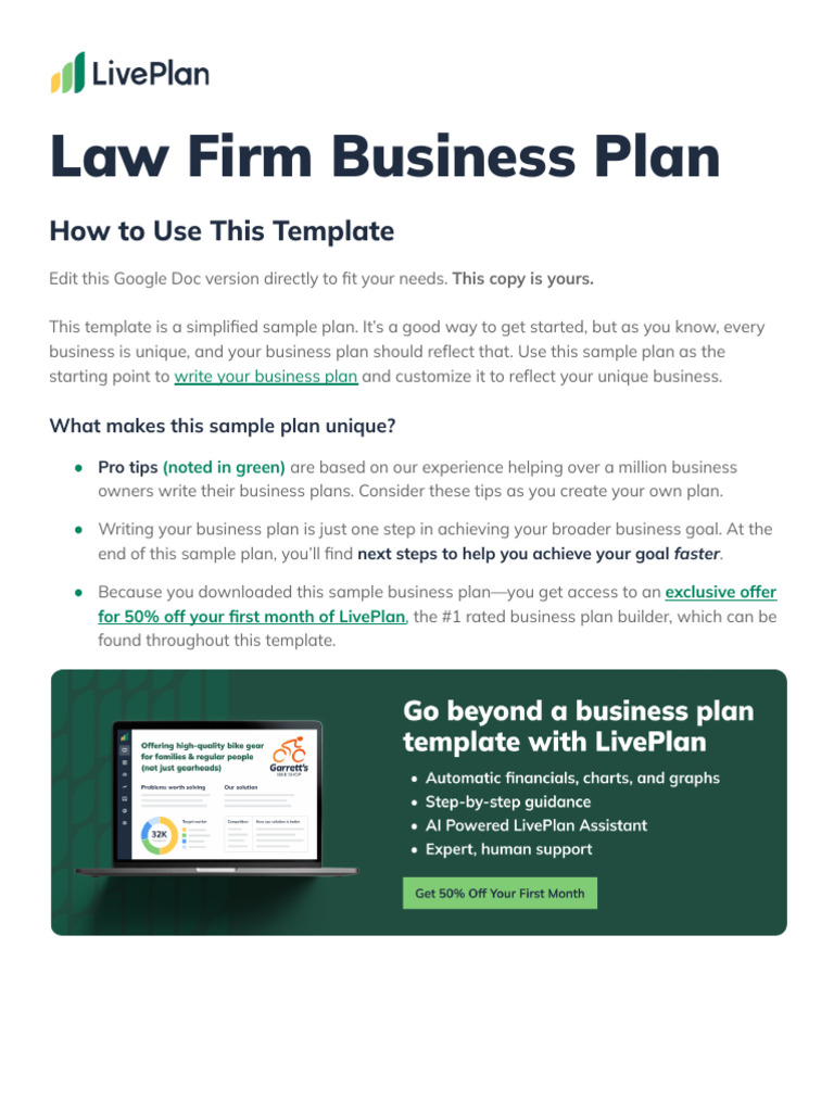 Law Firm Business Plan | PDF | Balance Sheet | Expense