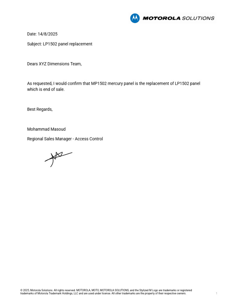 Lp1502 Eos Letter Eol Lp-1502 Mp-1502 | PDF