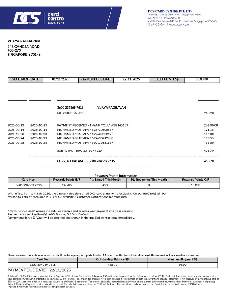 Estatement 251020251110132759573 | PDF | Credit Card | Service Industries