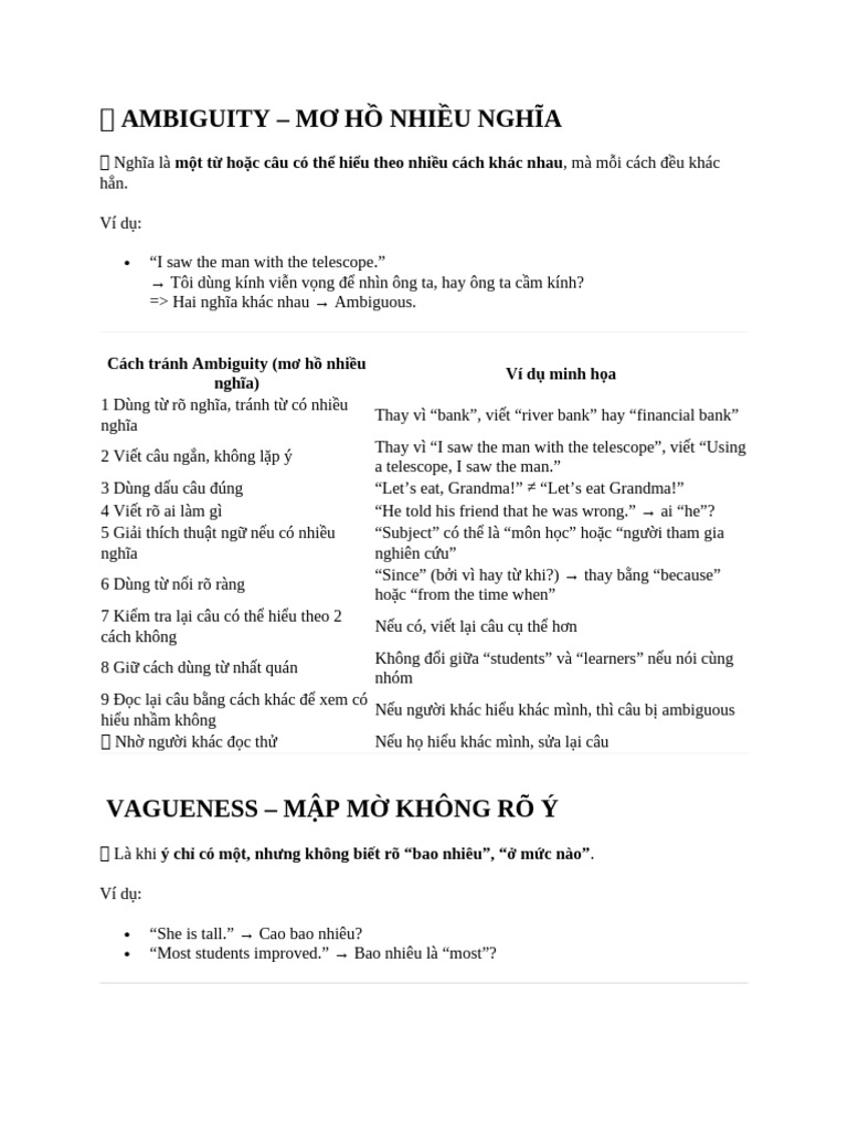 Ambiguity and Vagueness | PDF