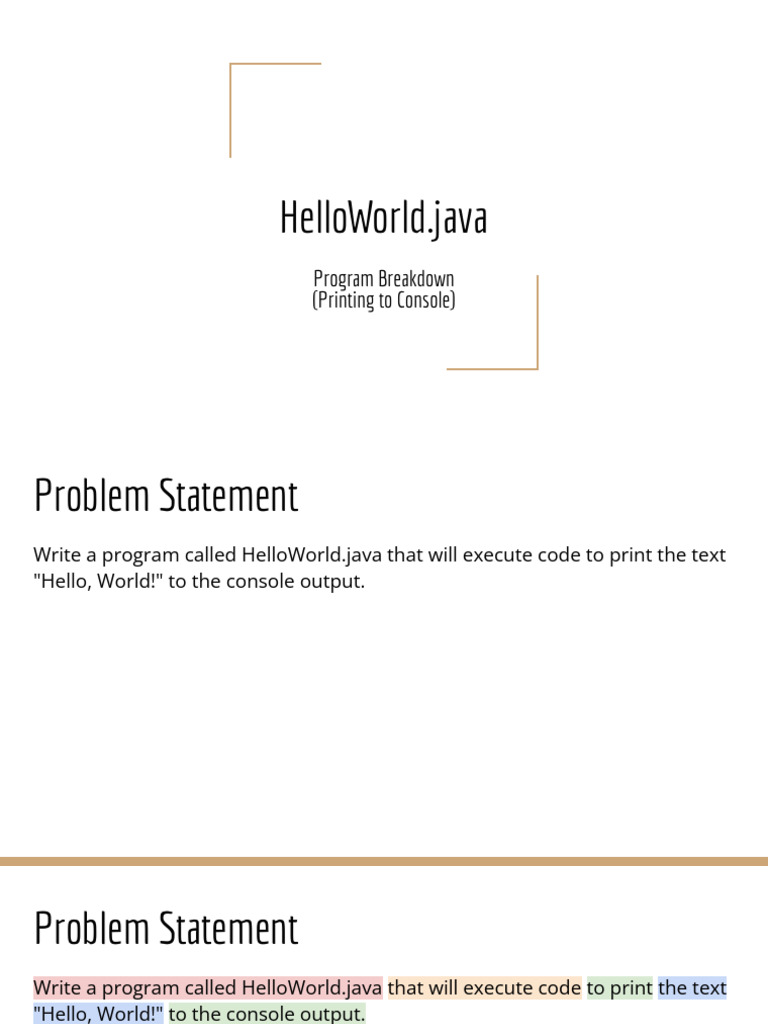 HelloWorld ProgramBreakdown | PDF | Software | Computer Science