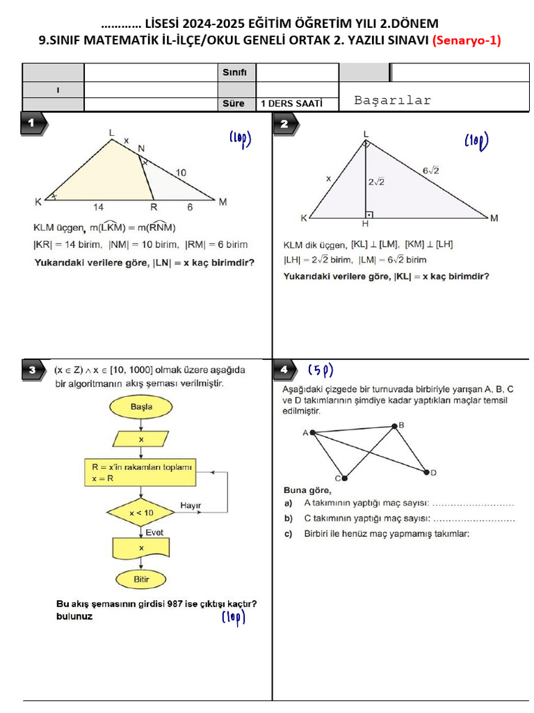 9-sinif-matematik-2-donem-2-yazili-sorulari-webciali-senaryo-1 2 | PDF