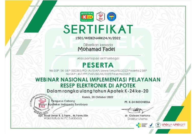 Resep Elektronik Di Apotek | PDF