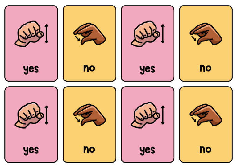 American Sign Language Flashcards in a Pink Yellow Simple Style | PDF