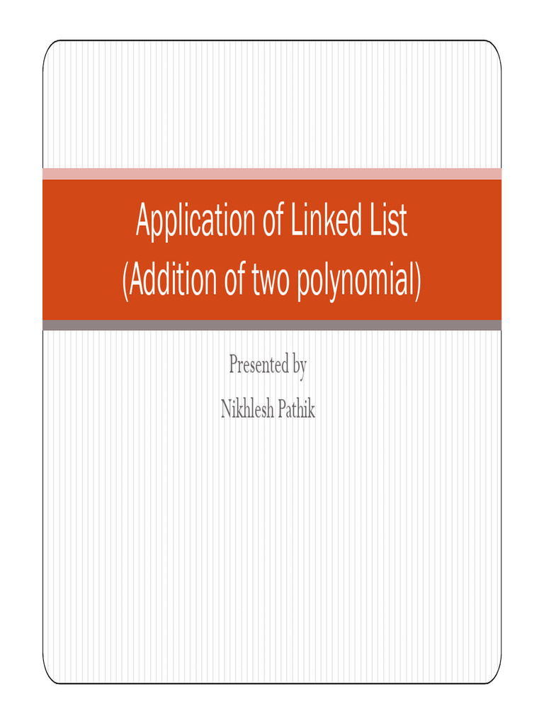 Application of Linked List | PDF