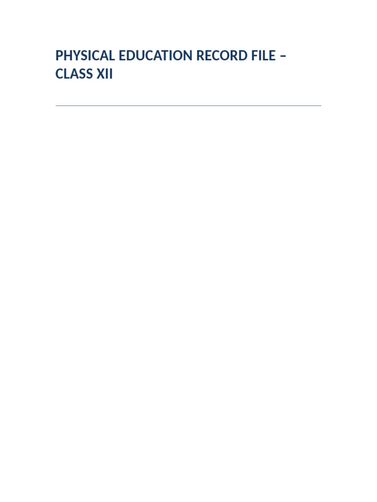 Physical Education Record File Merged | PDF