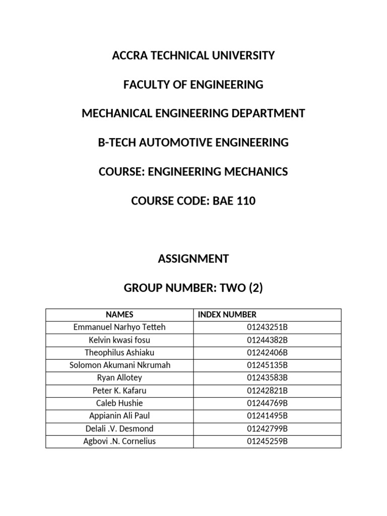 Engineering Mechanics Assignment on Forces | PDF | Classical Mechanics ...