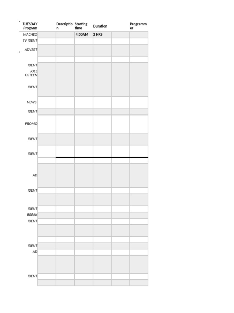 Tuesday Logsheet | PDF
