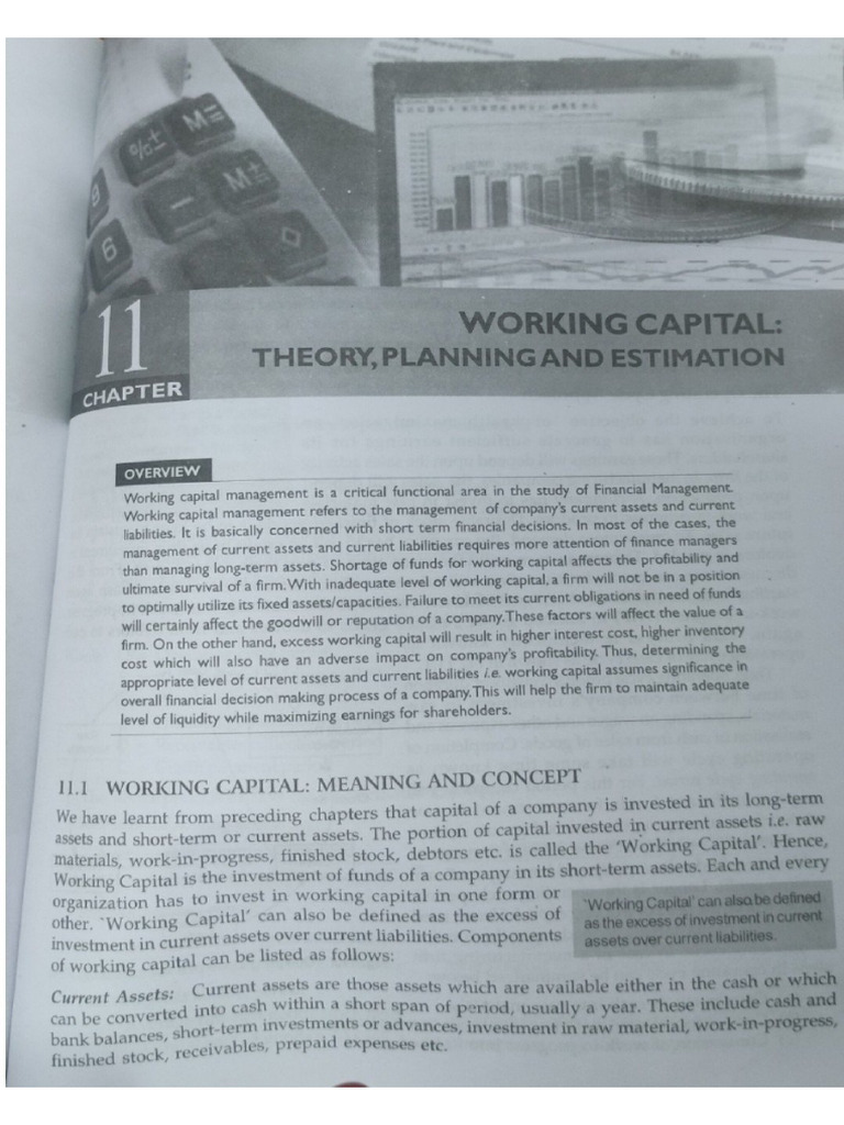 Working Capital - Theory, Planning, Estimations | PDF